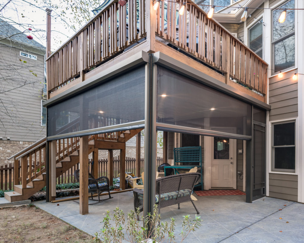 Adding Motorized Phantom Screens to Backyard Porch - Southern Hospitality