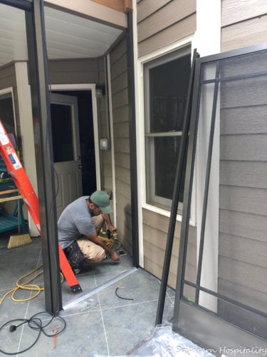 Adding Motorized Phantom Screens to Backyard Porch - Southern Hospitality