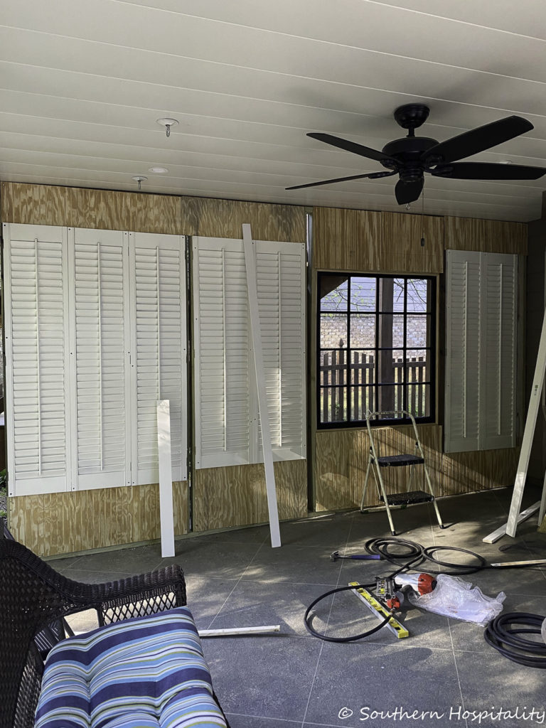 How To Build a Shutter Wall from Old Shutters & Salvaged Window ...