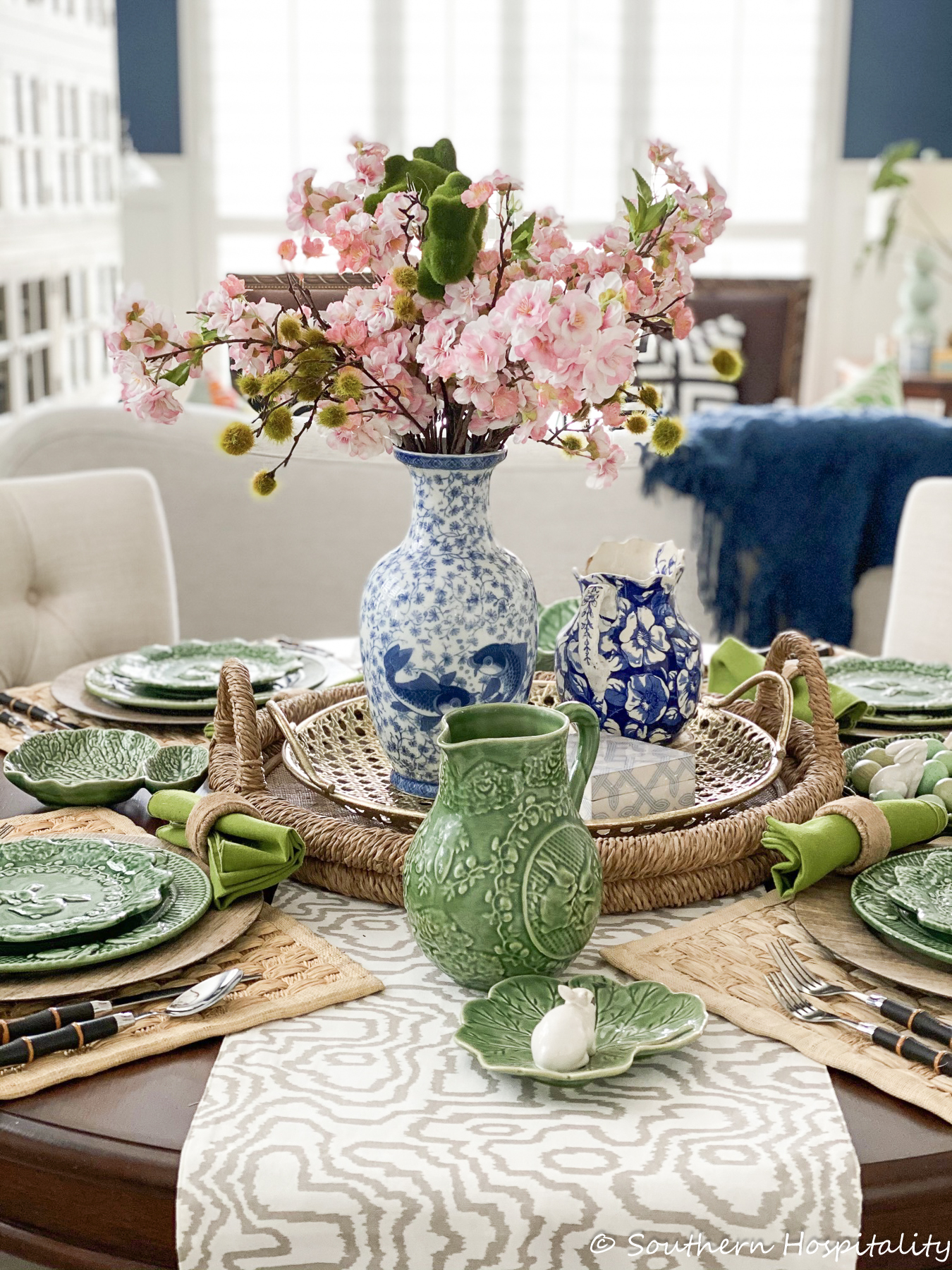 Spring Easter Dining Room Table - Southern Hospitality