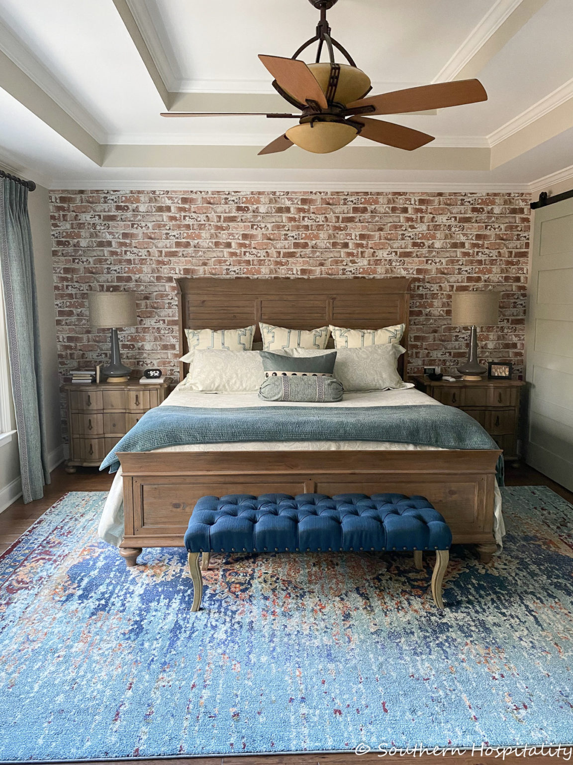 How to Add a Brick Wallpaper Accent Wall - Southern Hospitality