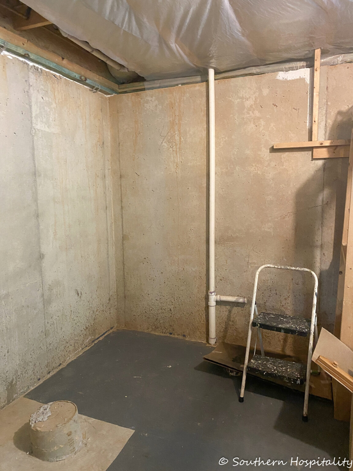 How We Added a 1/2 Bath in the Basement - Southern Hospitality