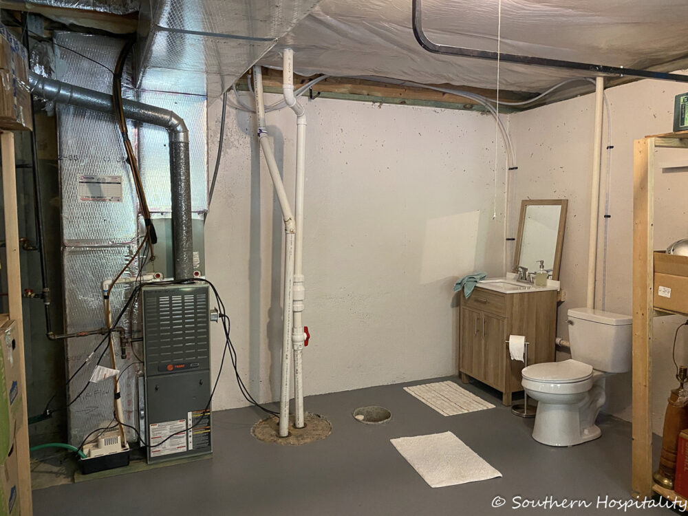 How We Added a 1/2 Bath in the Basement - Southern Hospitality